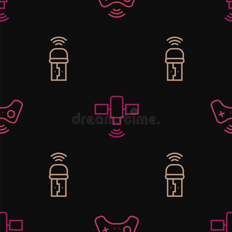 Set Line Wireless Gamepad, Usb Wireless Adapter and Satellite on ...