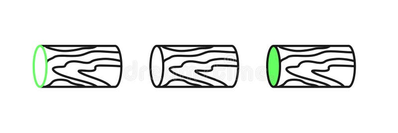 Set Line Wooden Log Icon Isolated on White Background. Stack of ...