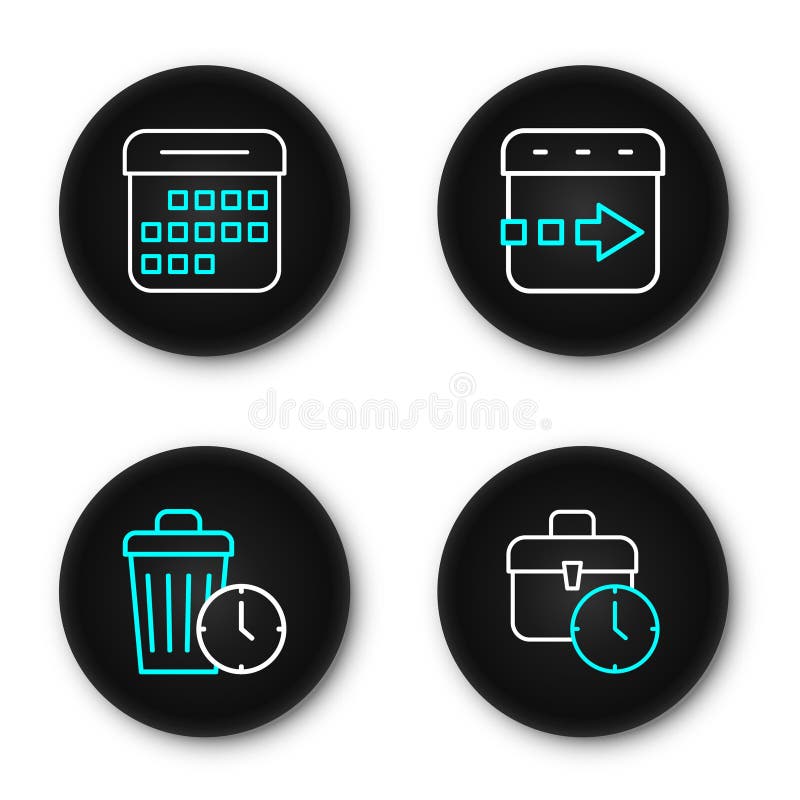 Set Line Work Time, Waste of, Time Flies on the Clock and Calendar Icon ...