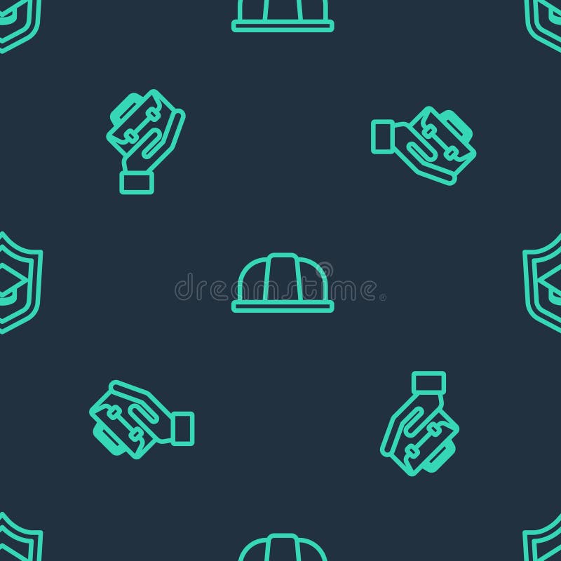 Set Line Worker Safety Helmet, Hand Holding Briefcase and Graduation ...