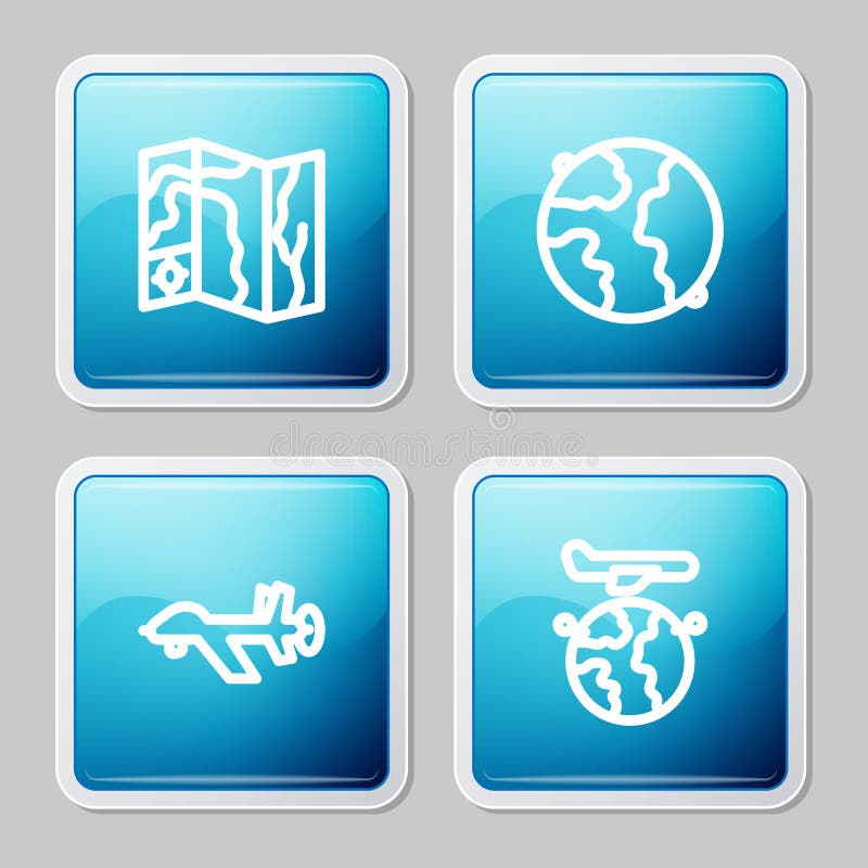 Set Line World Travel Map, Worldwide, UAV Drone and Globe with Flying ... Set Line World Travel Map, Worldwide, UAV Drone and Globe with Flying ...