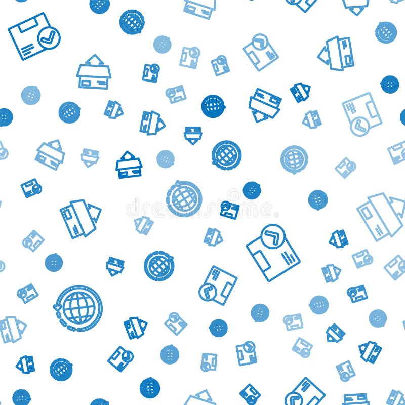 Set Line Worldwide Shipping and Box, Package with Check Mark and Carton ...