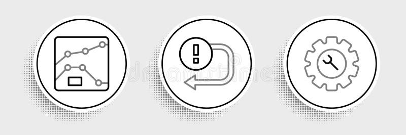 Set Line Wrench and Gear, Graph, Chart, Diagram and Arrow Icon. Vector ... Set Line Wrench and Gear, Graph, Chart, Diagram and Arrow Icon. Vector ...