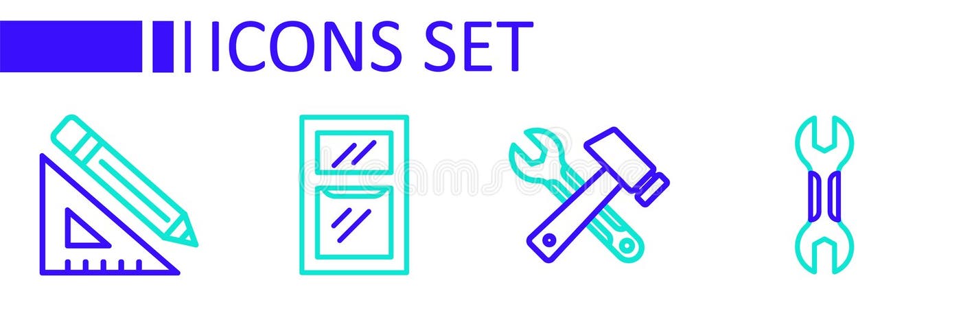 Ruler Hammer Wrench Spanner Stock Illustrations – 3,164 Ruler Hammer ...