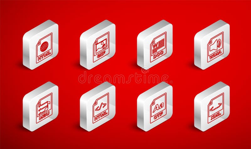 Set Line XML File Document, GIF, DOC, WMA, OTF, HTML, and M3U Icon ... Set Line XML File Document, GIF, DOC, WMA, OTF, HTML, and M3U Icon ...