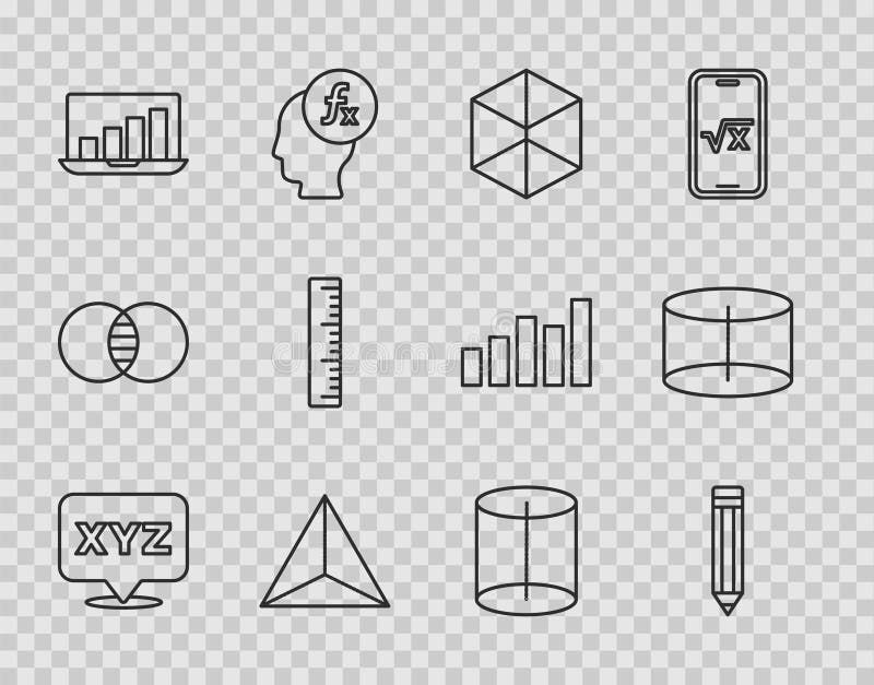 Set Line XYZ Coordinate System, Pencil, Geometric Figure Cube ... Set Line XYZ Coordinate System, Pencil, Geometric Figure Cube ...