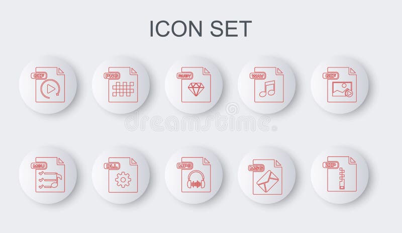 Set Line Zip File Document M3u Ruby Msg Gif Png Dll Y Mp3 Icono. Vector ... Set Line Zip File Document M3u Ruby Msg Gif Png Dll Y Mp3 Icono. Vector ...