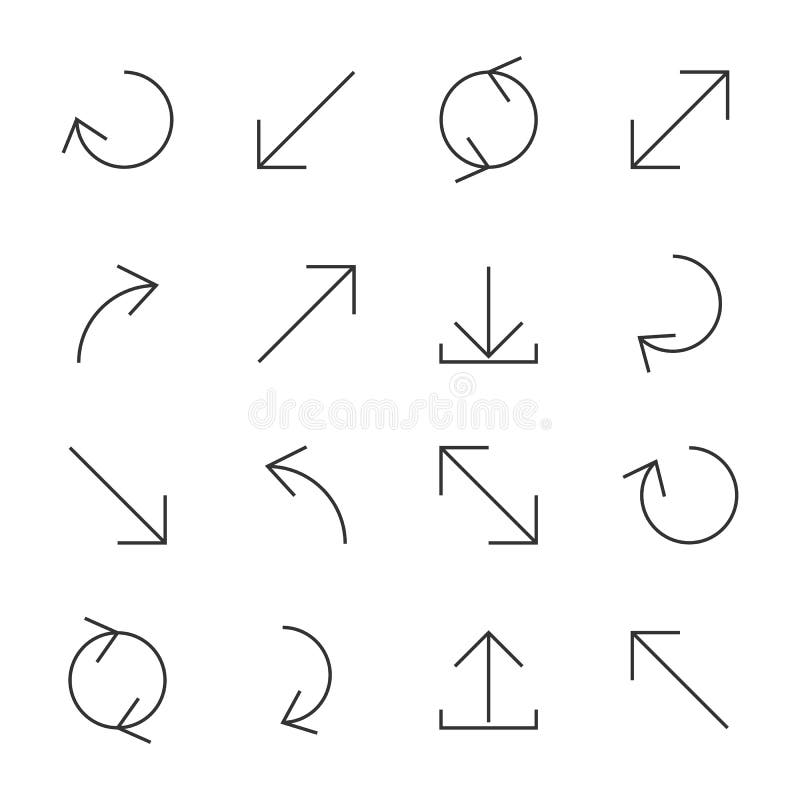 Set Of Linear Arrow Vector Illustration Stock Vector Illustration