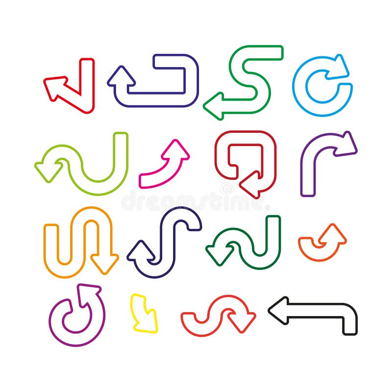 Set of Linear Arrows. Simple Vector Illustration Stock Vector ...