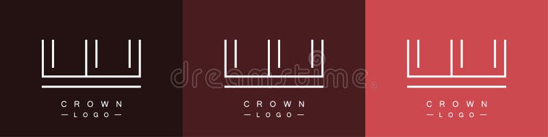 Set of Linear Crown Logos. Royal Symbol. Modern Minimalistic Style ...