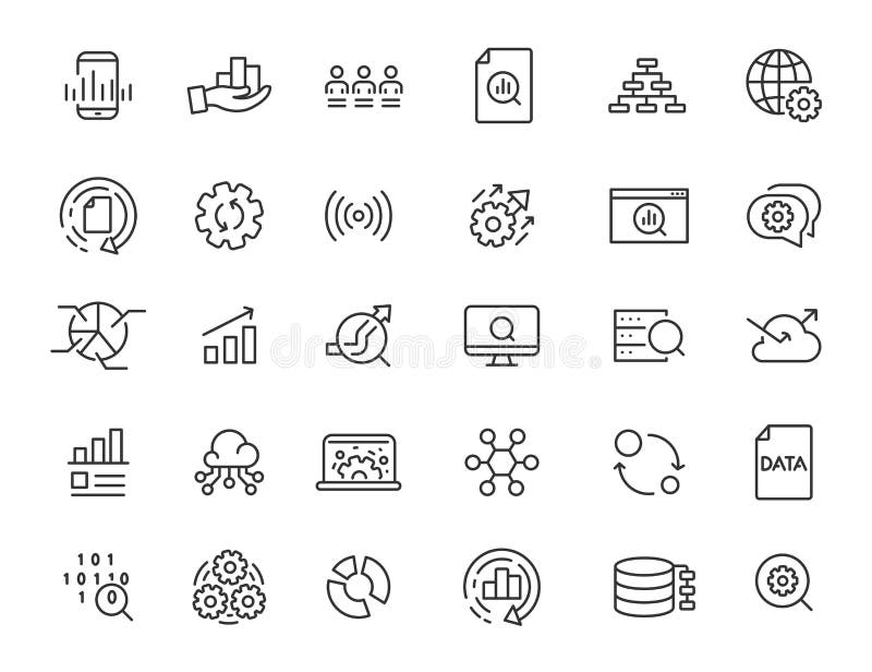 Set of Linear Business Training Icons. Workshop Icons in Simple Design. Vector Illustration ...