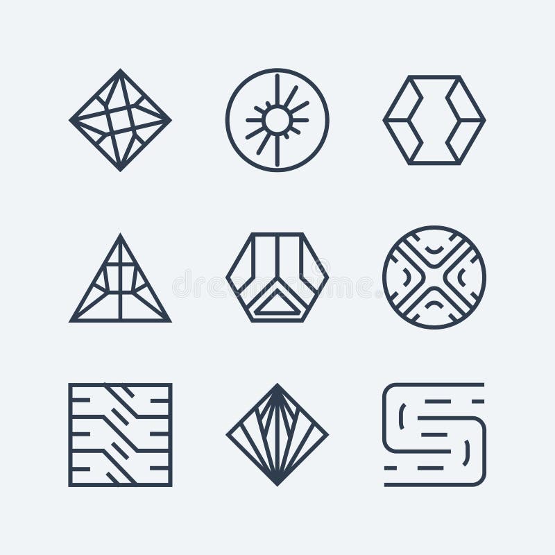 Set of the Linear Design Elements, Emblems, Labels and Signs Stock ...