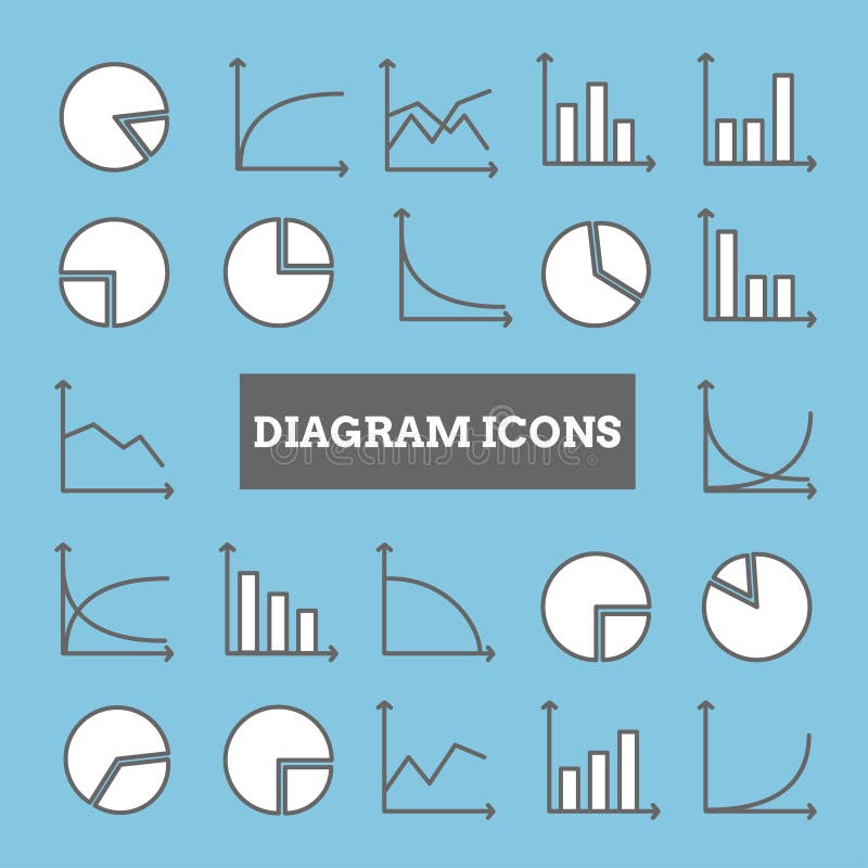 Set of Linear Diagram Icons for Design Stock Vector - Illustration of ...