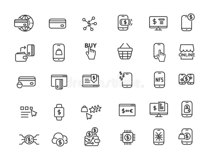 Set of Linear Online Payment Icons. Online Bank in Simple Design Stock ... Set of Linear Online Payment Icons. Online Bank in Simple Design Stock ...
