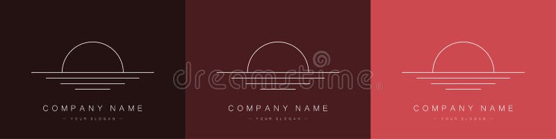 Set of Linear Sun Logos. Daylight Source. Modern Minimalistic Style ...