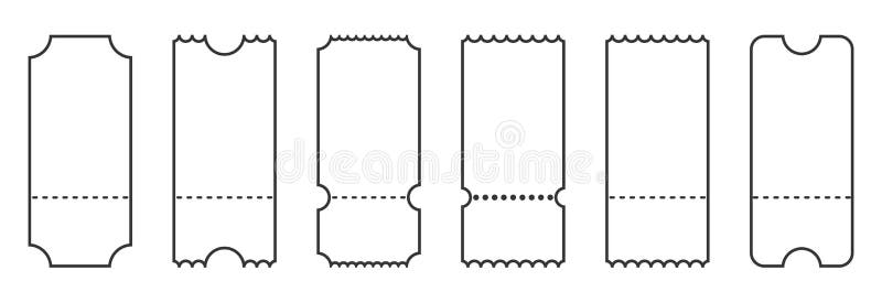 Set of Linear Ticket Templates. Blank Tickets Stock Illustration ...