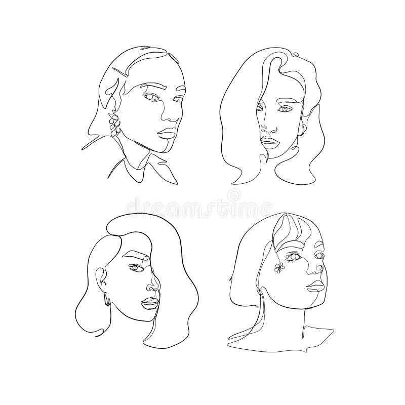 Linear Portraits Stock Illustrations – 924 Linear Portraits Stock ...