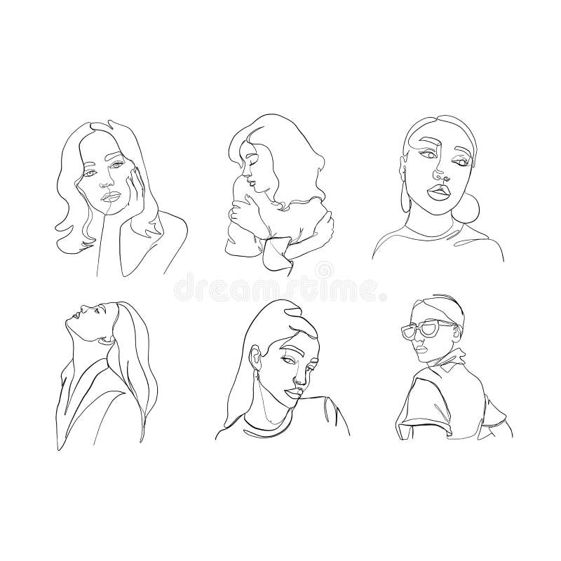Linear Portraits Stock Illustrations – 675 Linear Portraits Stock ...