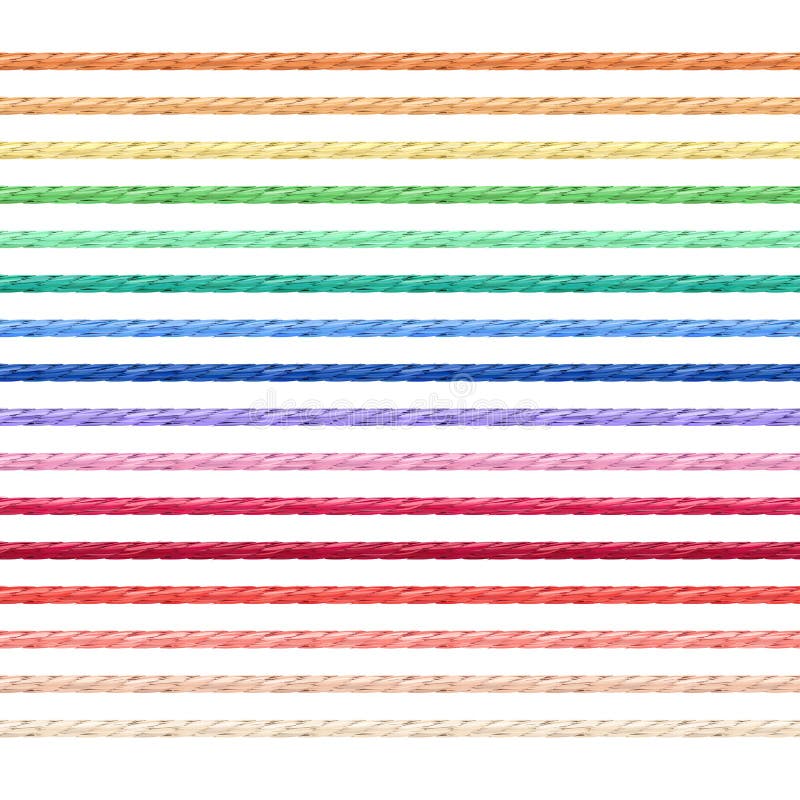 Set of Linen String Vector in Various Colors. Seamless Pattern O Stock ...