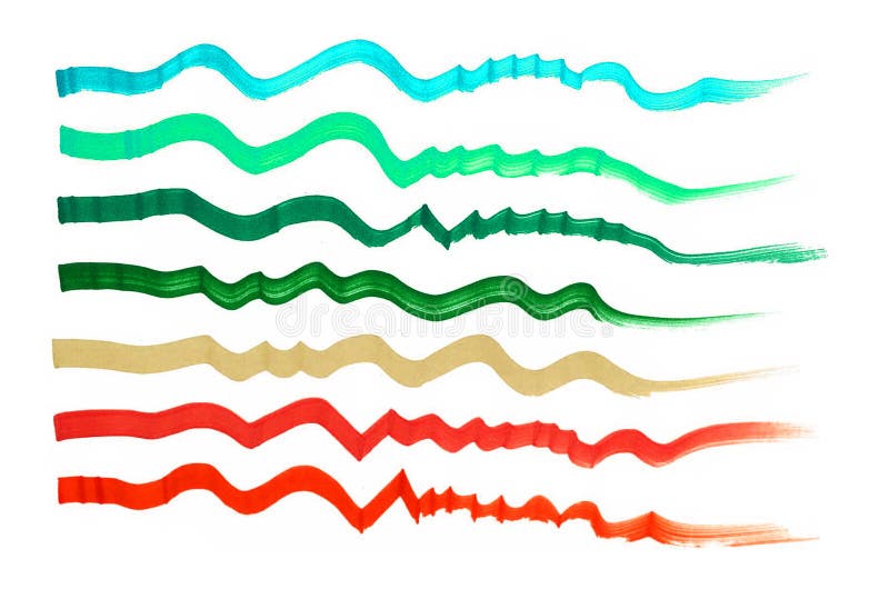 Set of Lines of Different Colors are Horizontally Arranged on a White ...