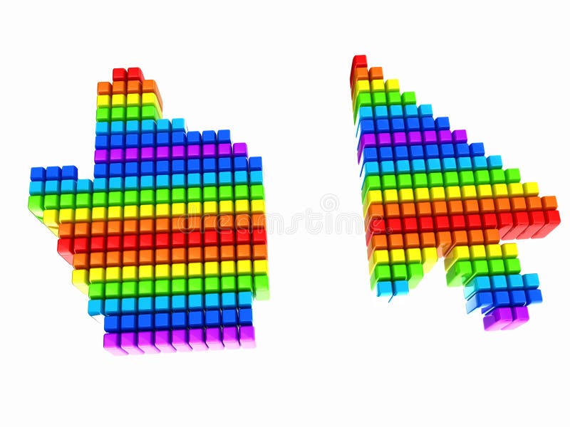 Set of Link Selection Computer Mouse Cursor Stock Illustration ...