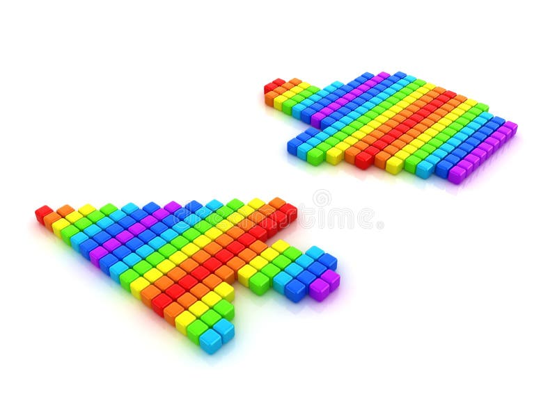 Set of Link Selection Computer Mouse Cursor Stock Illustration ...