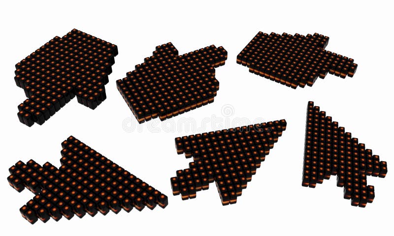 Set of Link Selection Computer Mouse Cursor Stock Illustration ...