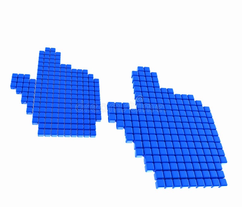 Set Of Link Selection Computer Mouse Cursor On White Background Stock