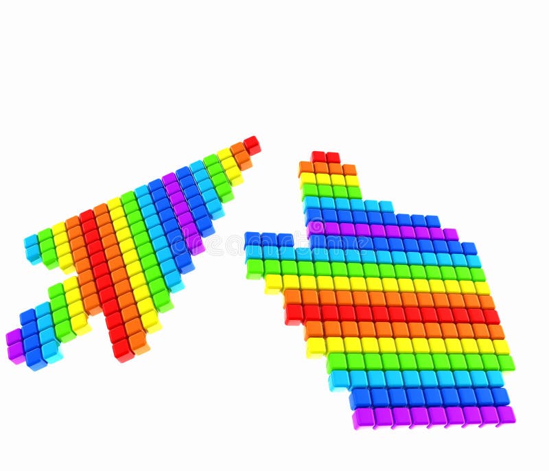 Set of Link Selection Computer Mouse Cursor on White Background Stock ...