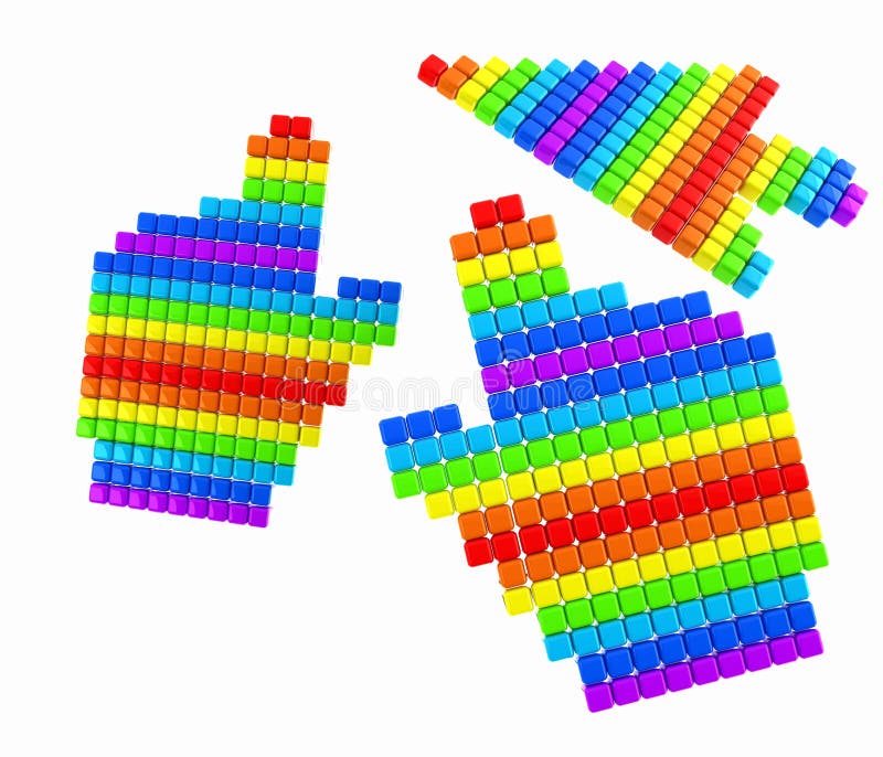 Set of Link Selection Computer Mouse Cursor on White Background Stock ...