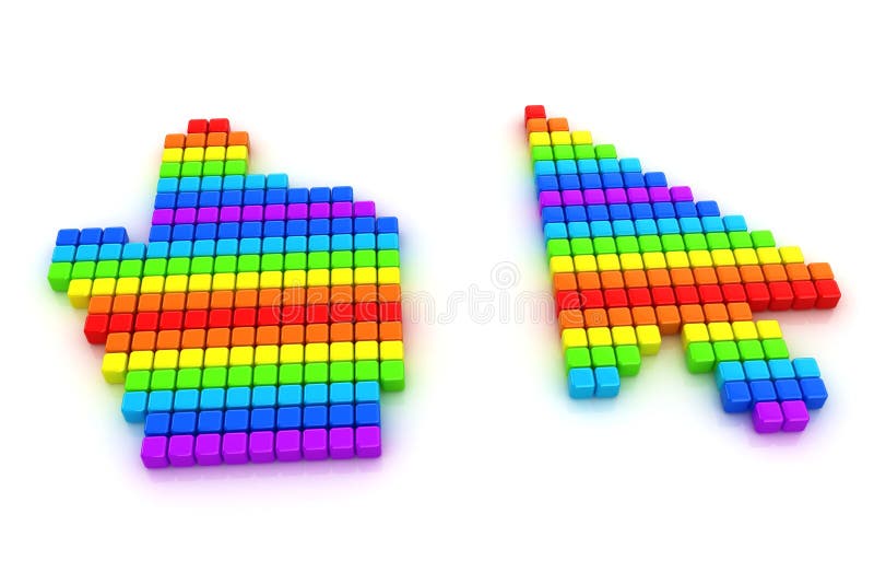 Set of Link Selection Computer Mouse Cursor Stock Illustration ...