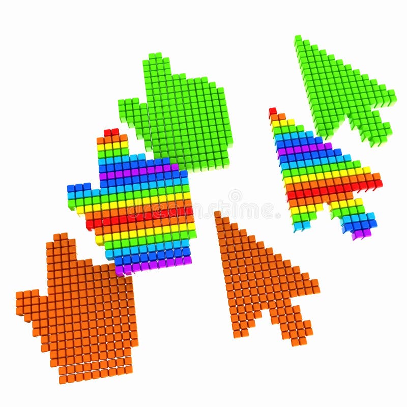 Set Of Link Selection Computer Mouse Cursor Stock Illustration