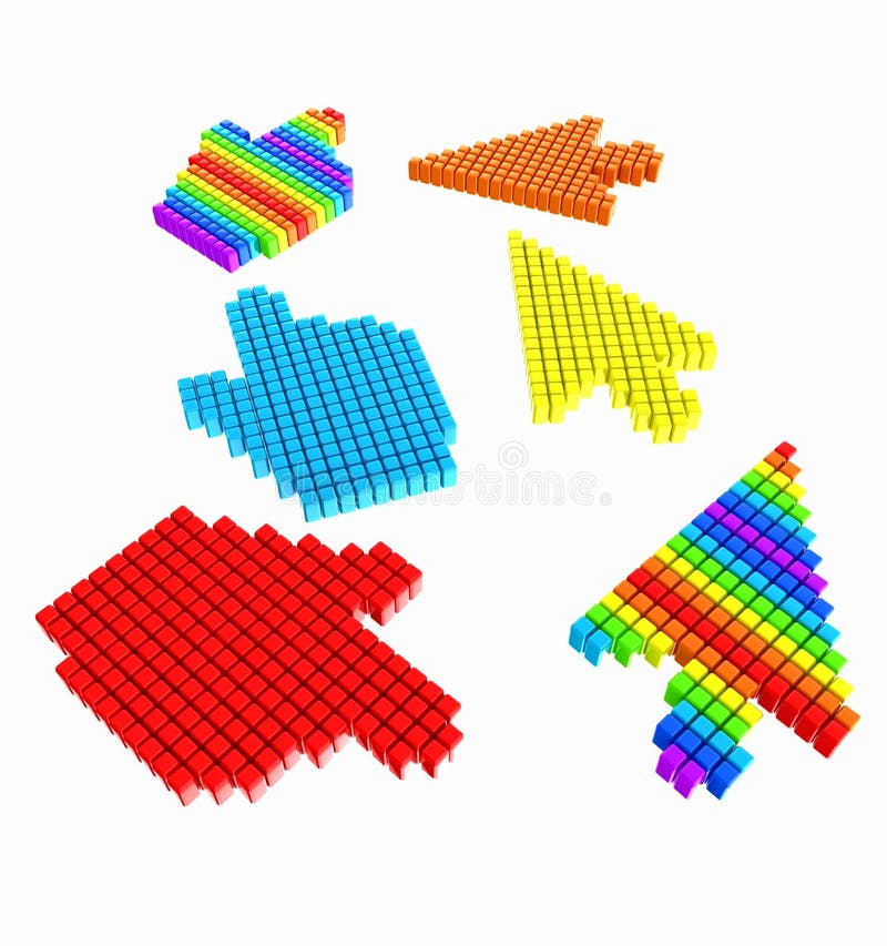 Set of Link Selection Computer Mouse Cursor Stock Illustration ...