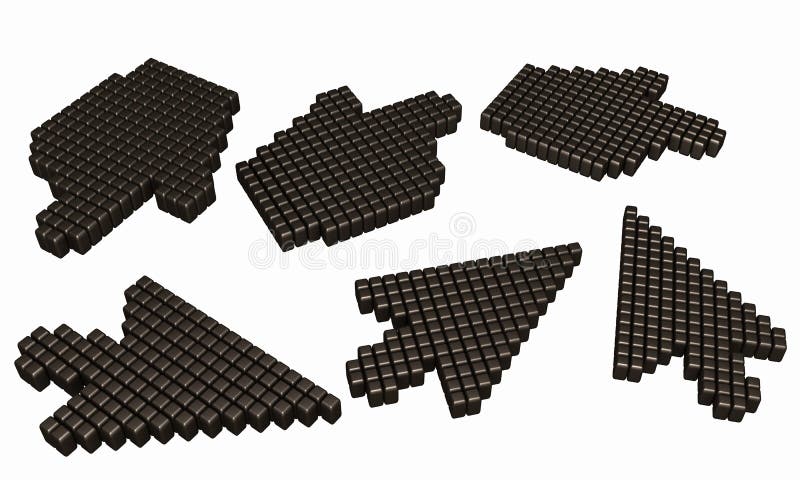 Set of Link Selection Computer Mouse Cursor Stock Illustration ...