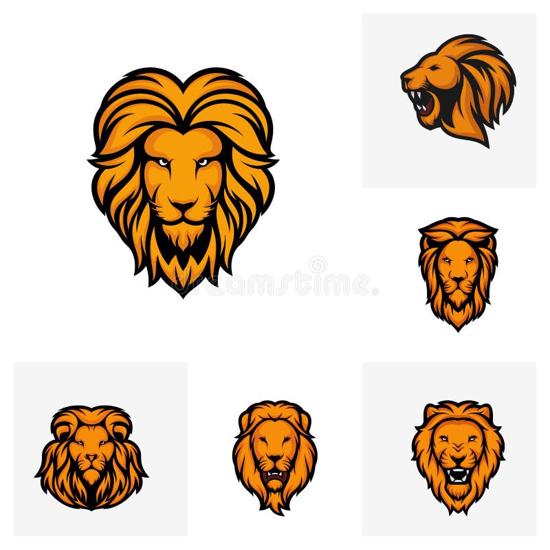Set of Lion Logo Design Vector, Lion Logo Template, Illustration Stock ...