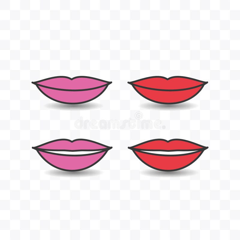 Set of Lip Icon Simple Flat Style Vector Illustration Stock Vector ...
