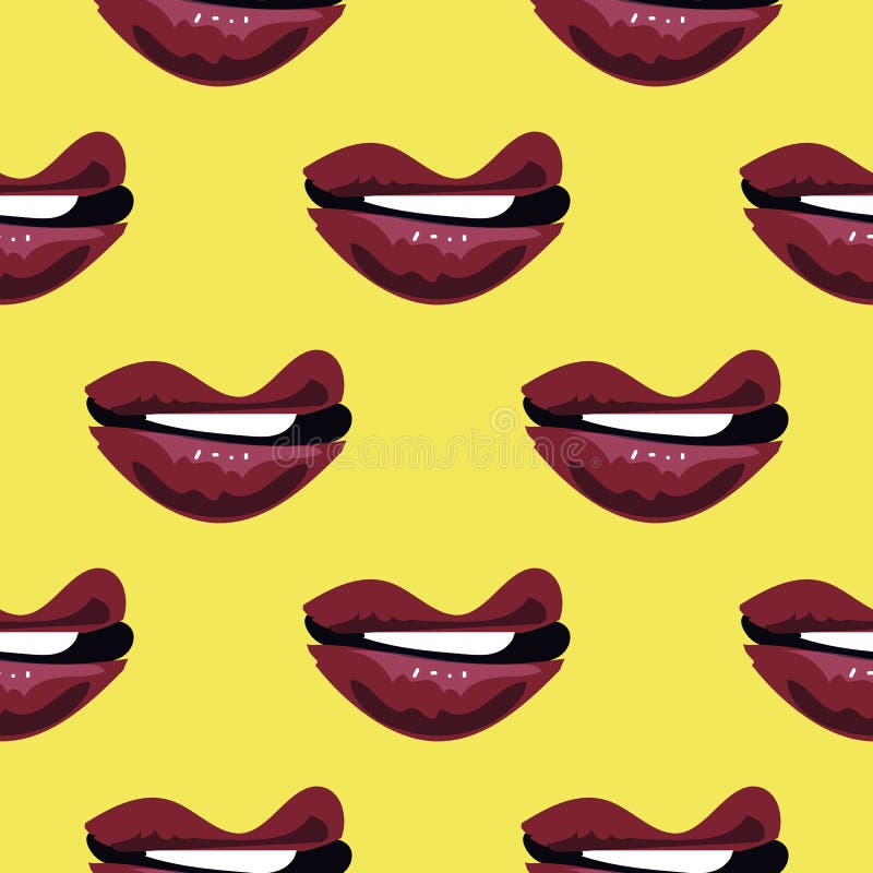 Set of Lips, Vector Illustration, Pattern, Modern Style Stock Vector ...