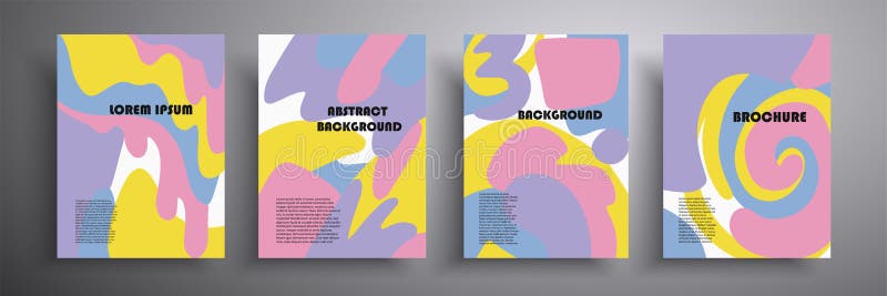 A Set of Liquid Covers in Delicate Colors. Minimalistic Design of ...