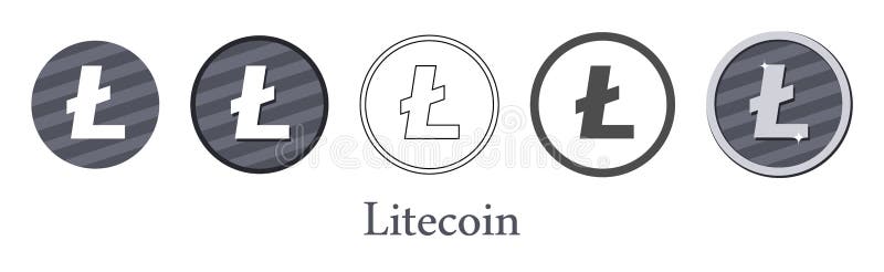 Set of Litecoin Crypto Currency Icons Stock Vector - Illustration of ...