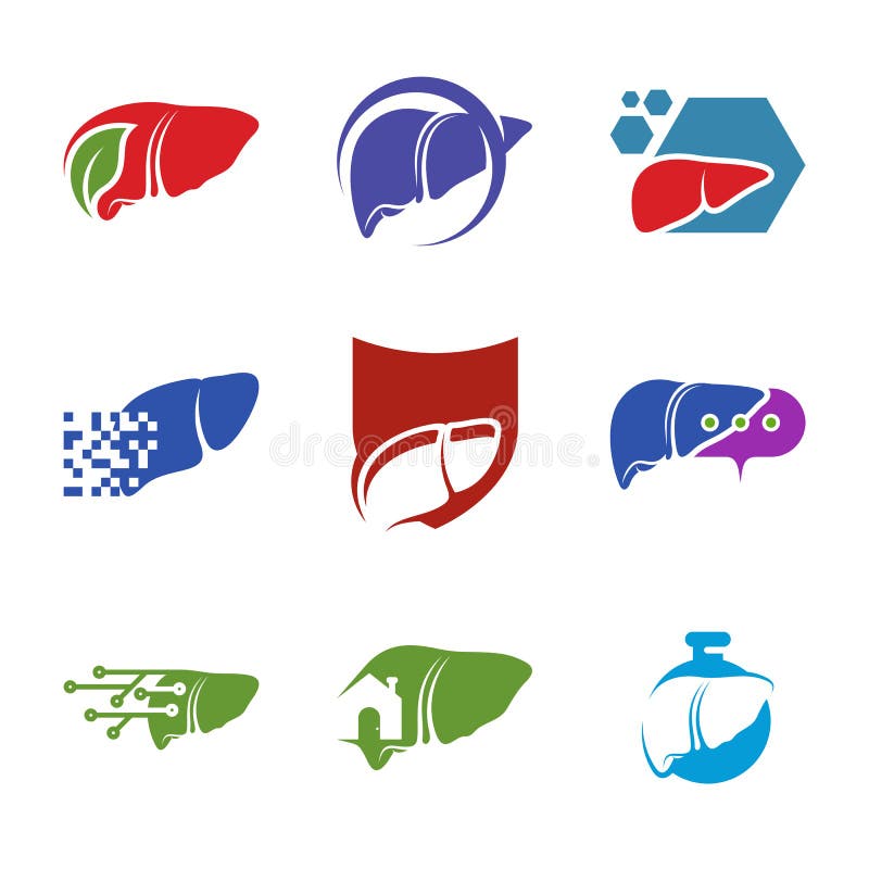 Set of Liver Logo Vector Template, Creative Liver Logo Design Concepts ...