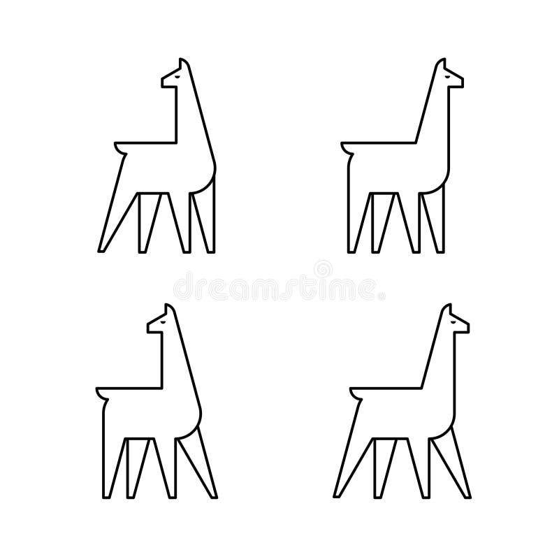 Set of Llama, Llama Logo stock vector. Illustration of mammal - 260058157