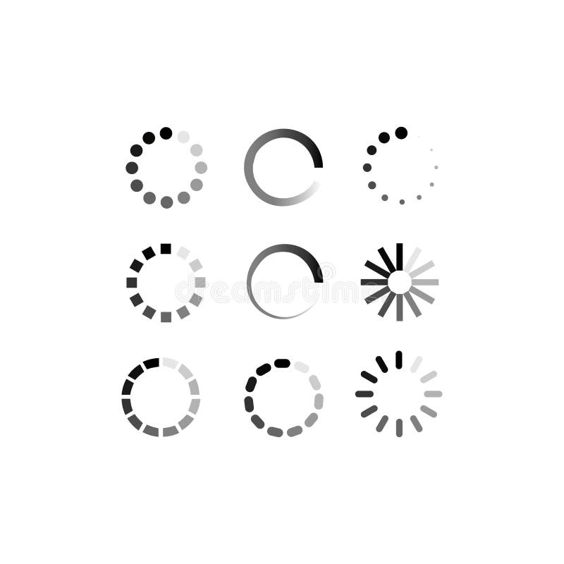 Set Loader Icon Circle Button. Vector Illustration Eps 10 Stock ...