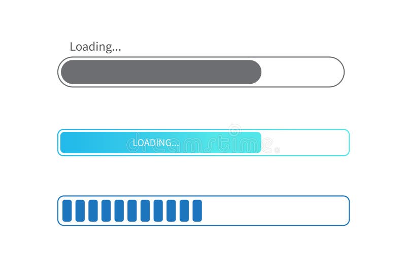 Loading Bar Progress Indicator with Percents. Load Sign. Flat Design ...