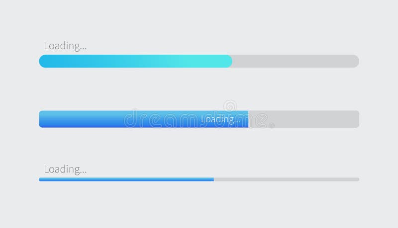 Set Loading Bar Progress Load Indicator Sign Vector Illustration Stock Vector Illustration