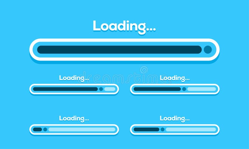 Set of Loading Bar Vector Illustration. Progress Visualization. Loading ...