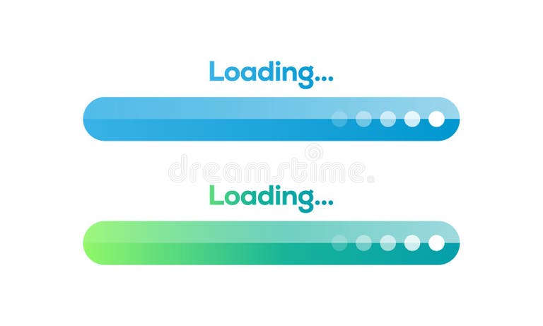 Set of Loading Bar Vector Illustration. Progress Visualization. Loading ...