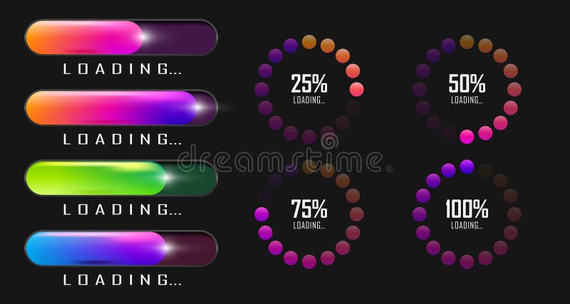 Set of Loading Bar Vibrant Gradient Blend Stock Vector - Illustration ... Set of Loading Bar Vibrant Gradient Blend Stock Vector - Illustration ...
