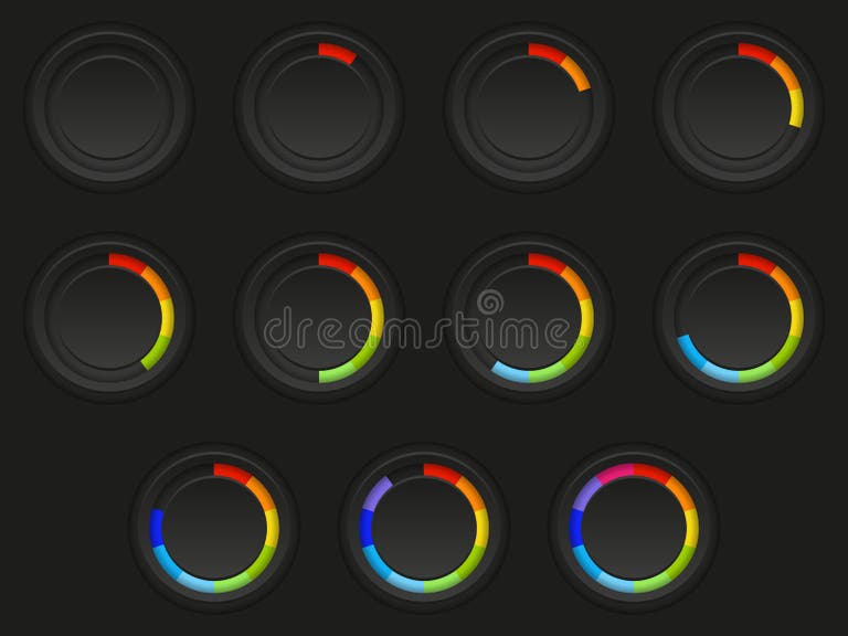 Set of loading buttons stock vector. Illustration of rectangle - 32340746