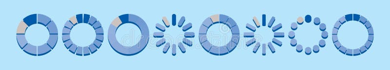 Set of Loading Cartoon Icon Design Template with Various Models. Vector ...