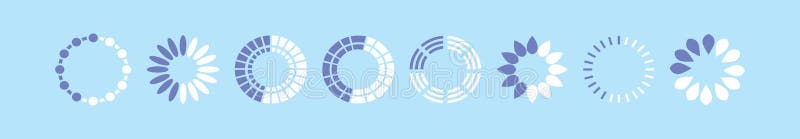 Set of Loading Cartoon Icon Design Template with Various Models. Vector ...